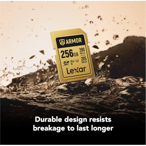 Lexar Professional ARMOR GOLD 256GB UHS-II V60 SDXC Memory Card